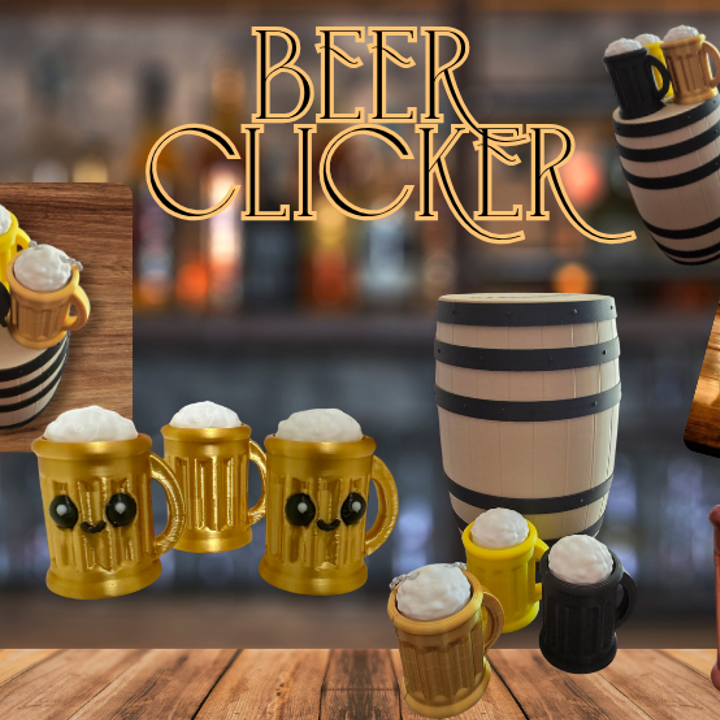 3D Printable Beer Clicker Fidget and Keychain by Jambaby Designs